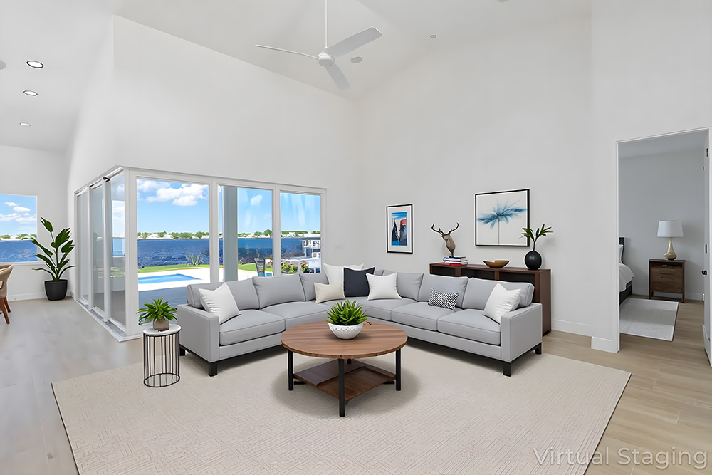 Living Room with a View - RJM Custom Homes